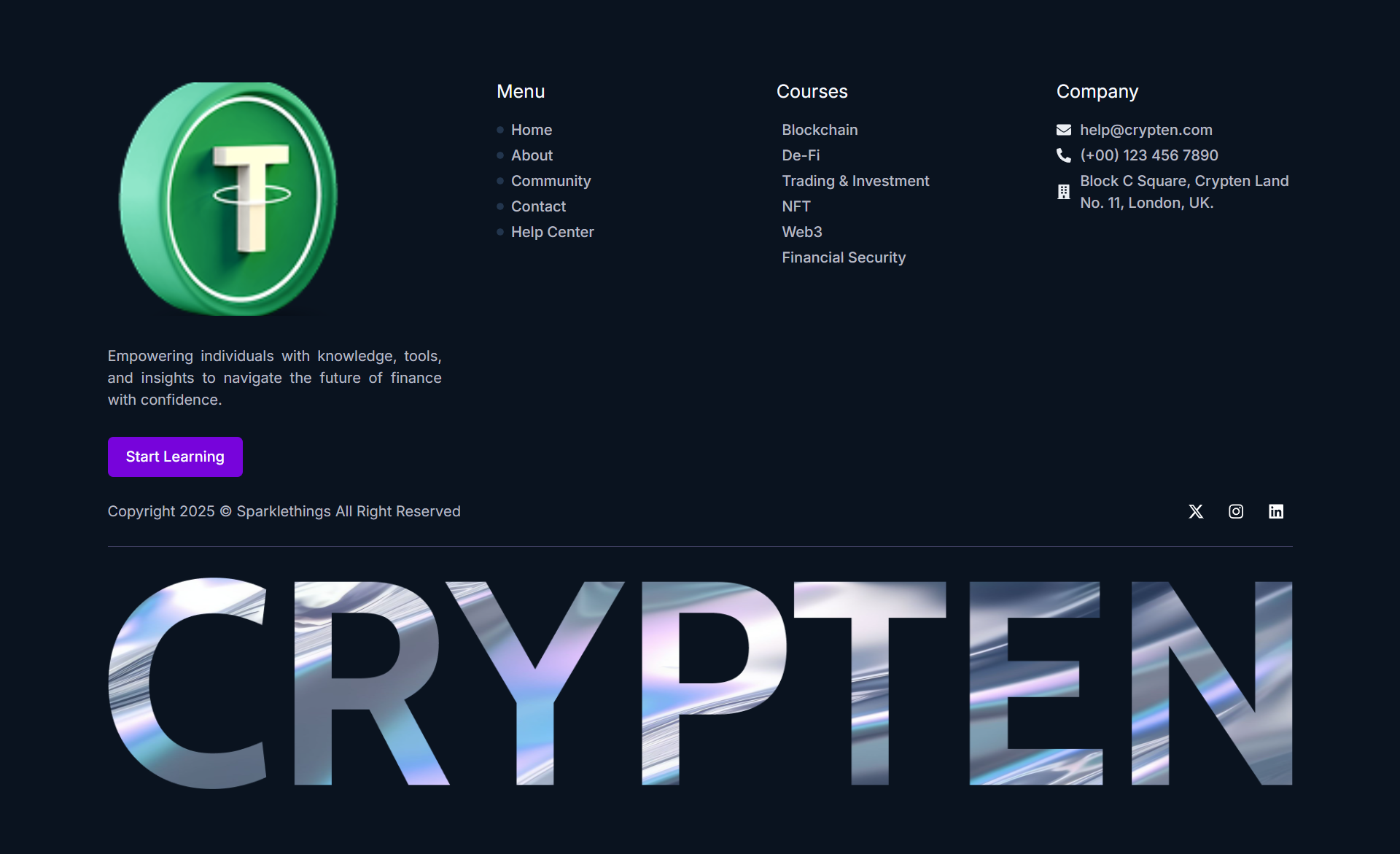 Crypten - Crypto Learning and Community Elementor Template Kit by sparklethings